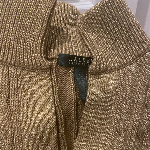 Sweaters | Metallic Gold Lauren Ralph Lauren Sweater | Poshmark